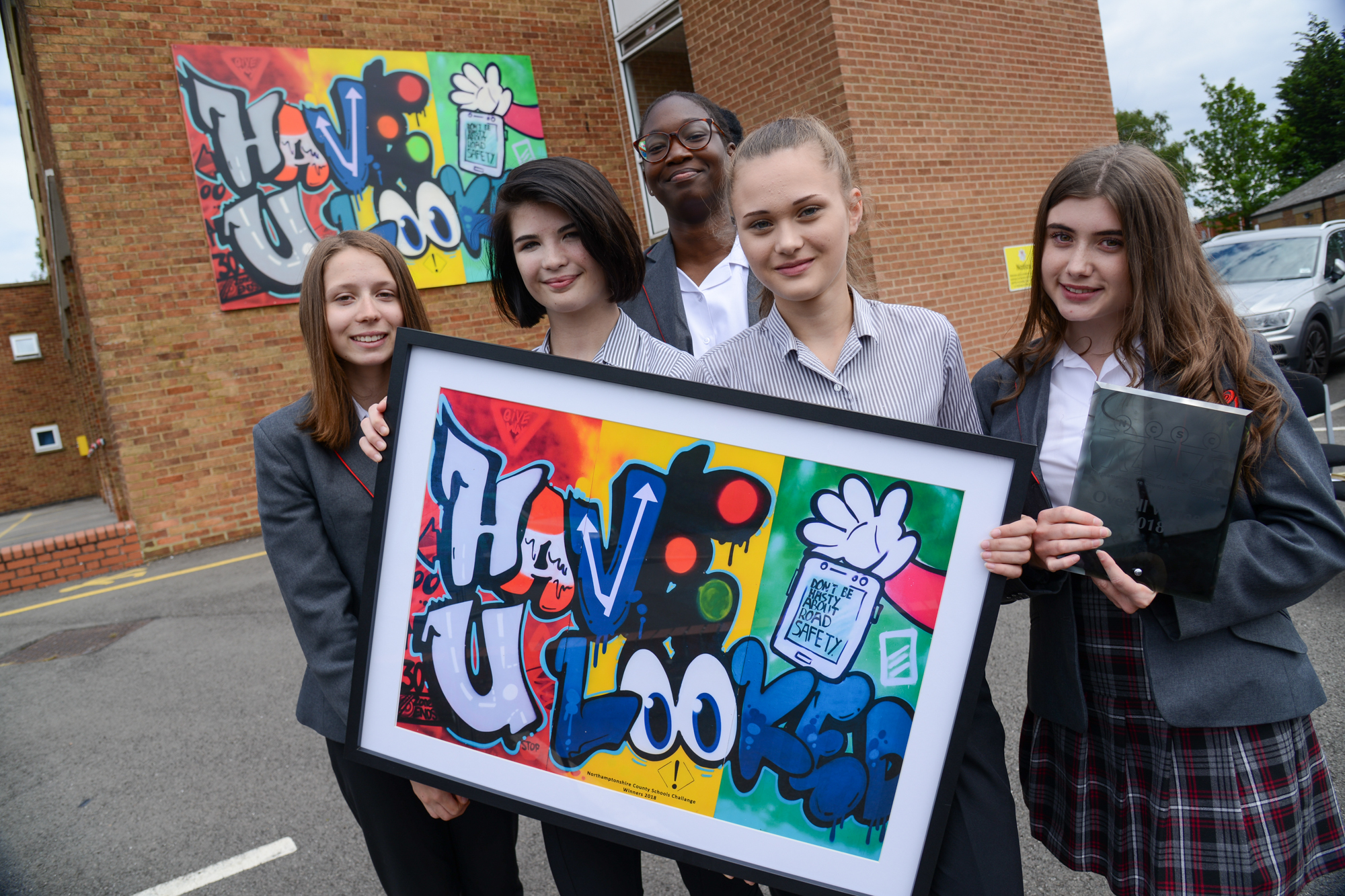 Road safety graffiti mural revealed at Kettering Fire Station ...