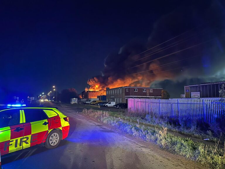 Crews deal with large industrial fire in Corby – Northamptonshire Fire ...
